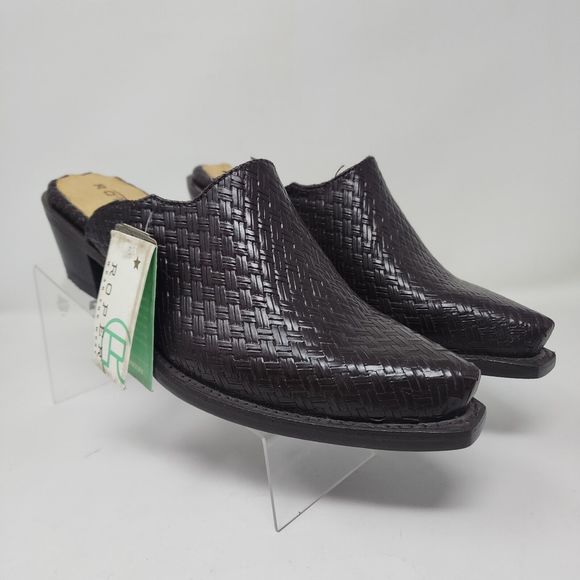 Roper | Shoes | Roper Mules Womens 8 Brown Mary Leather Western Cowgirl ...